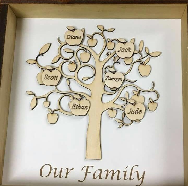 Family Tree Box Frame - Personalised Gifts
